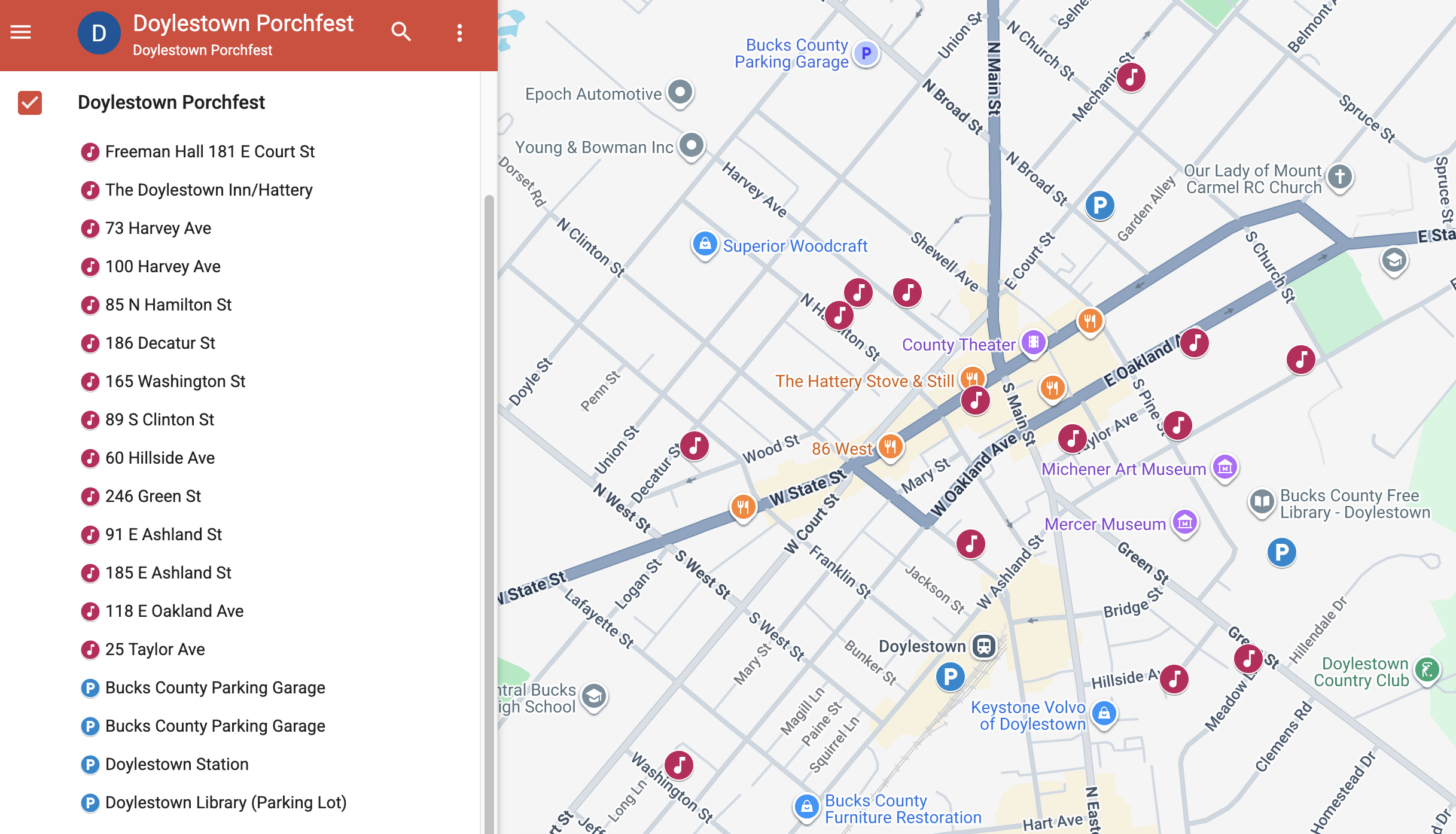 Map and Schedule – Doylestown Porchfest